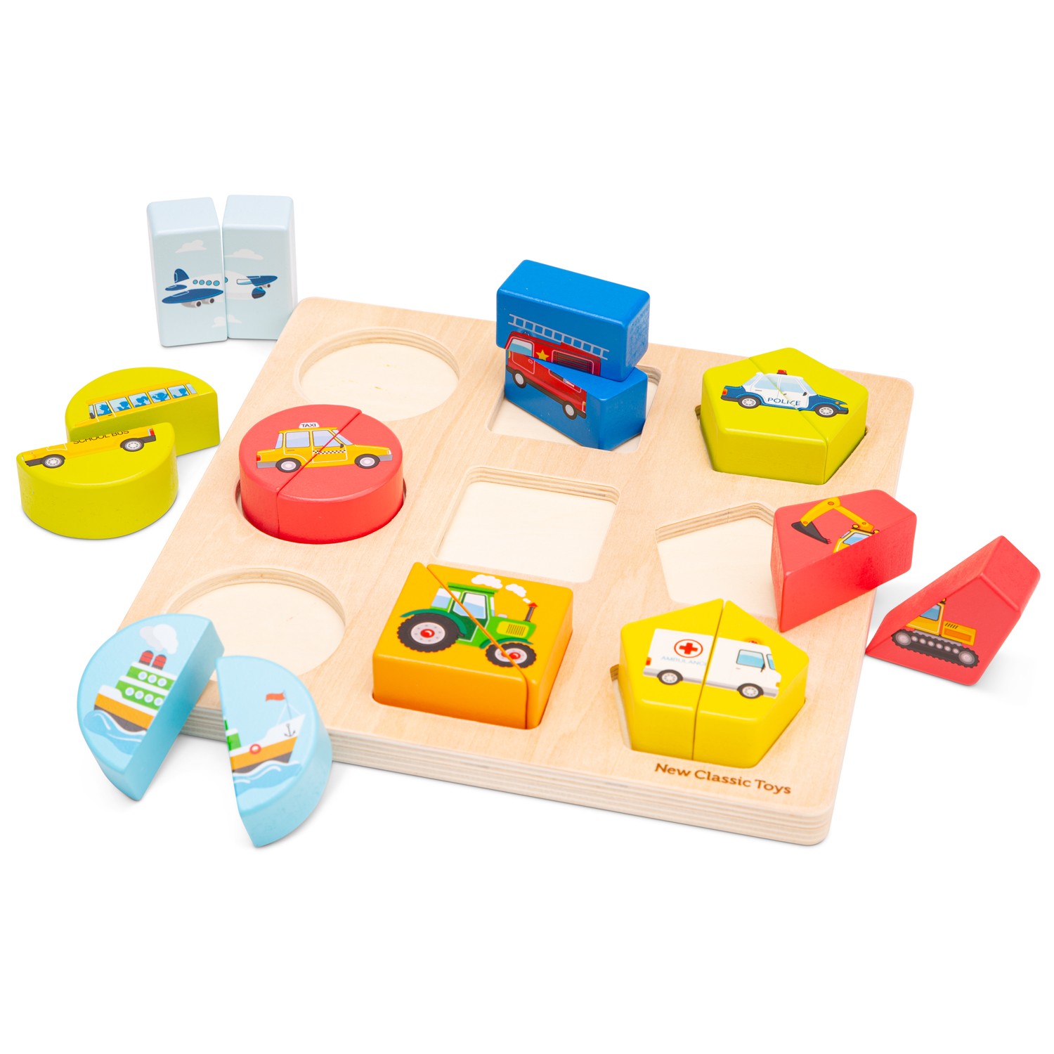 Shape block puzzle - vehicles | New Classic Toys