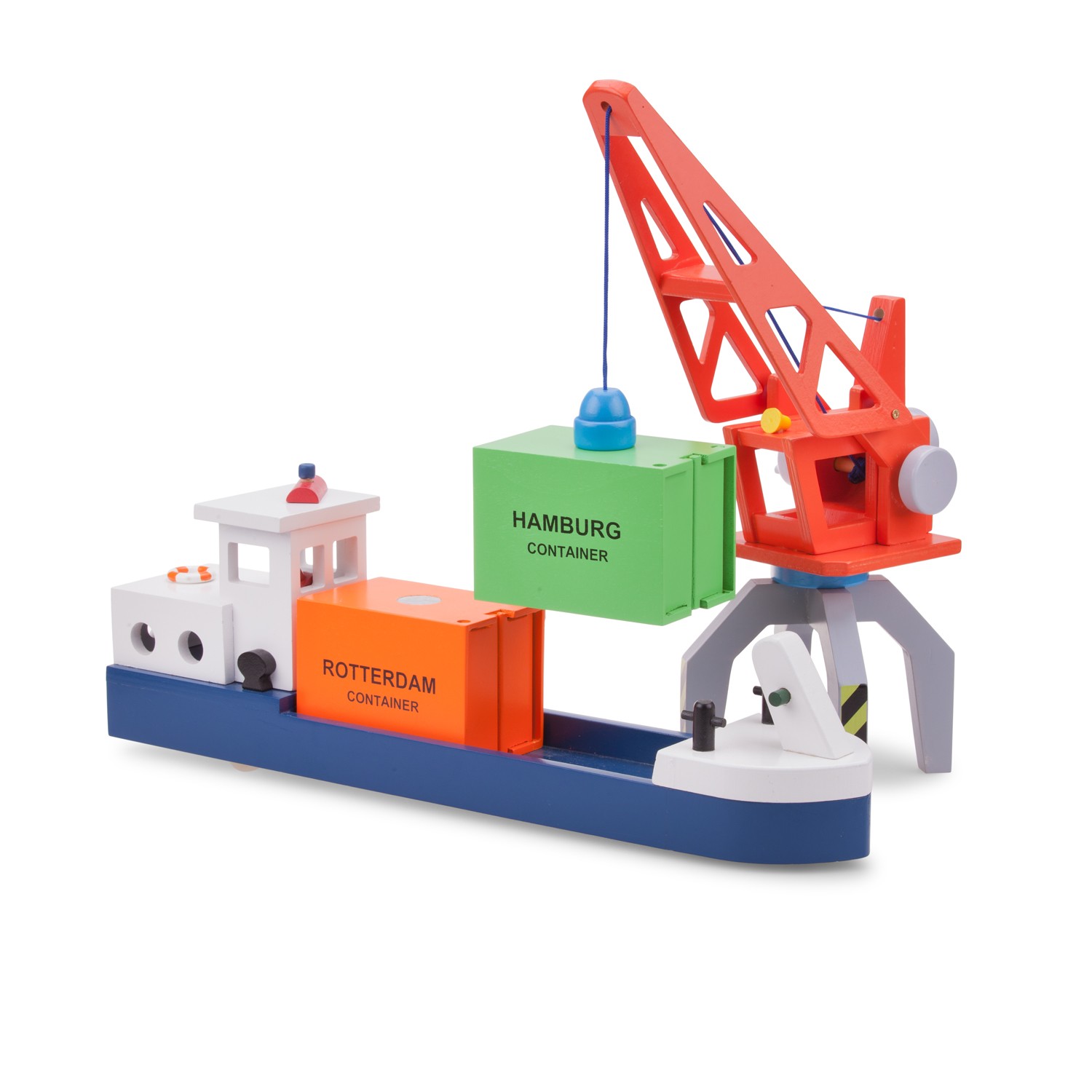 Barge with 2 containers | New Classic Toys