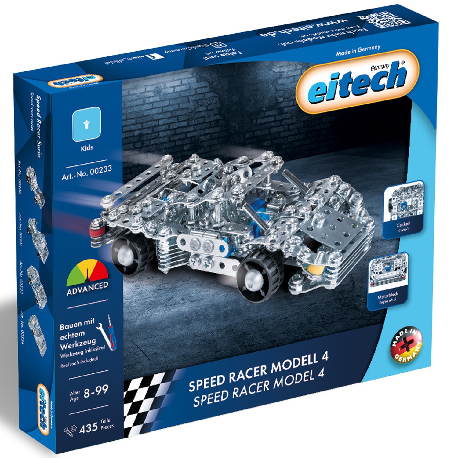 Constructie set - race model IV - 435 onderdelen | New Classic Toys