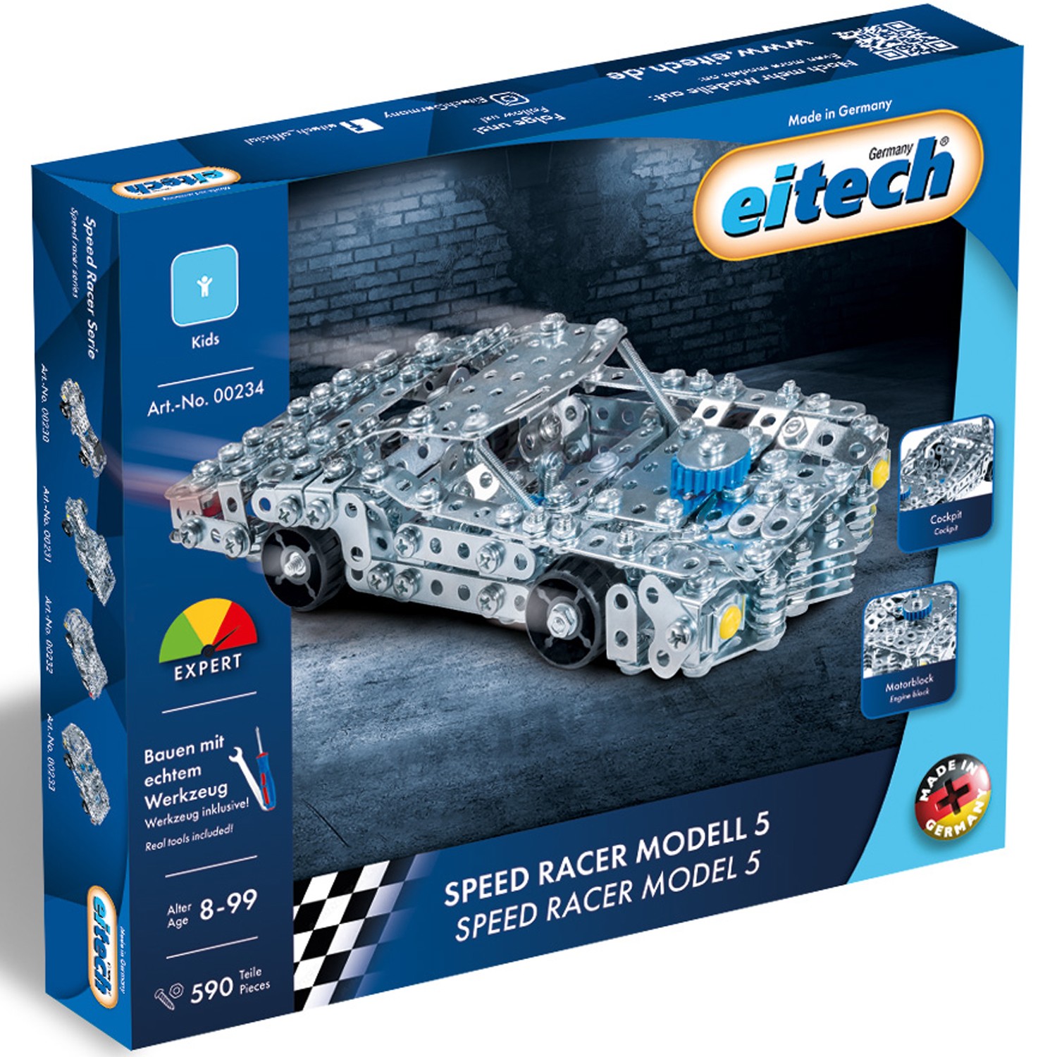 Constructie set - race model V - 590 onderdelen | New Classic Toys