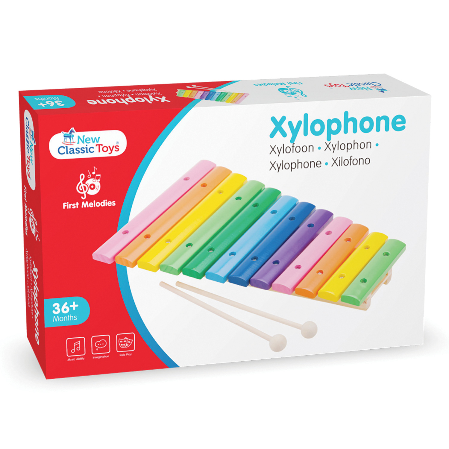 Xylophone with music book - 12 bars | New Classic Toys